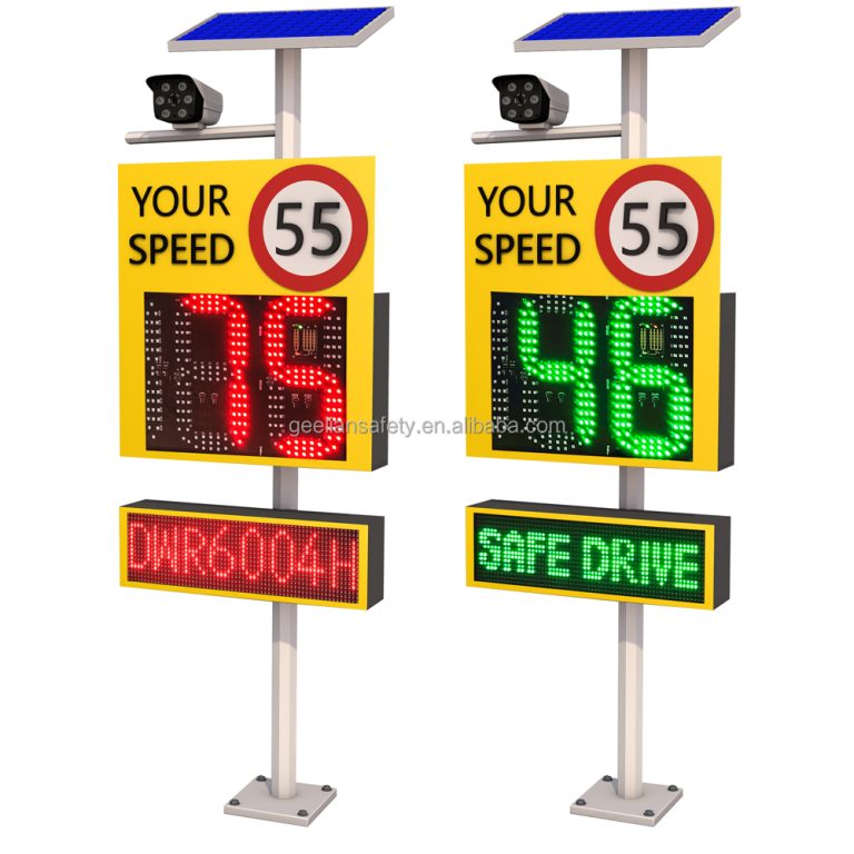 Displays the license plate number Radar speed sign